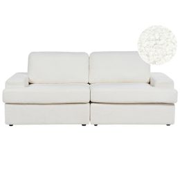 Beliani 3-SITZER-SOFA Boucl&eacute; cremewei&szlig; Alla