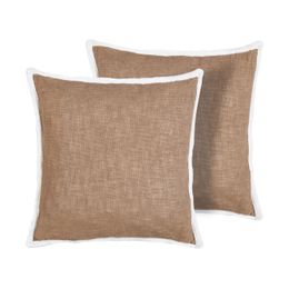 Beliani DEKOKISSEN 2er-Set Braun 45/45 cm Ianthe