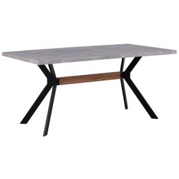 Beliani ESSTISCH 160/90/75 cm Hellgrau Rechteckig Benson