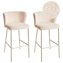 Beliani BARST&Uuml;HLEN 2er-Set Beige Mina II