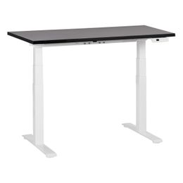 Beliani SCHREIBTISCH schwarzwei&szlig; 120/72 cm elektrisch h&ouml;henverstellbar Destin III
