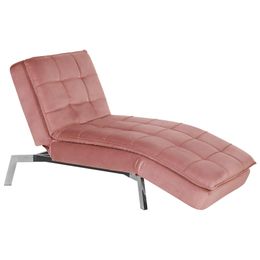 Beliani RELAXLIEGE Samtstoff rosa verstellbar Loiret