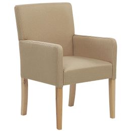 Beliani ESSZIMMERSTUHL Polsterbezug Beige Rockefeller