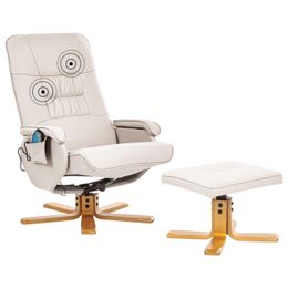 Beliani MASSAGESTUHL Hellbeige Relaxpro