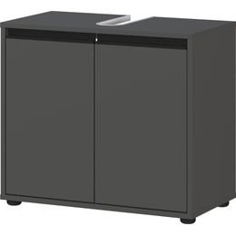 KADIMA DESIGN WASCHBECKENUNTERSCHRANK 63 cm mit zwei T&uuml;ren und Einlegeboden | Graphit