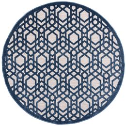KADIMA DESIGN OUTDOORTEPPICH Waschbar STOUR, geometrisch, Blau-Grau, &Oslash; 160 cm