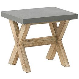 Beliani HOCKER Faserzement/Akazienholz grau/heller Holzfarbton Olbia