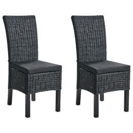 Beliani ESSZIMMERSTUHL 2er-Set Schwarz Andes