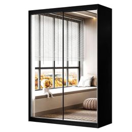 SCHIEBESCHRANK CAMARO III mit Spiegel 150 cm Schwarz