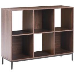 Beliani B&Uuml;CHERREGAL 73 cm Dunkelbraun Pemberton