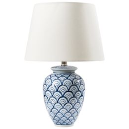 Beliani TISCHLEUCHTE Wei&szlig;/Blau Jauca