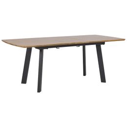 Beliani ESSTISCH 160-200/90/76 cm Dunkelbraun, Schwarz Rechteckig Salvador