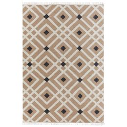Beliani TEPPICH geflochten Beige 160/230 cm Esencik