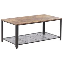 Beliani COUCHTISCH dunkler Holzfarbton/schwarz rechteckig 106/60 cm Aston
