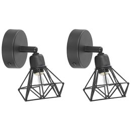 Beliani WANDLEUCHTE 2er-Set Erma 16/10/16 cm Wandlampe