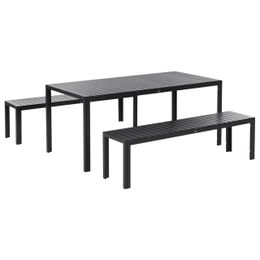 Beliani GARTENTISCH-SET 4-Sitzer Schwarz Nardo