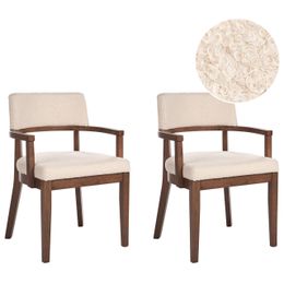 Beliani ESSZIMMERSTUHL 2er-Set Beige Dalbo