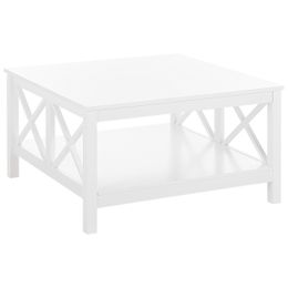 Beliani COUCHTISCH wei&szlig; quadratisch 80/80cm Lotta