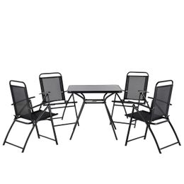 Beliani GARTENM&Ouml;BEL SET 4-Sitzer Stahl schwarz Livo
