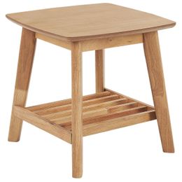 Beliani BEISTELLTISCH heller Holzfarbton quadratisch 50/50 cm Tulare