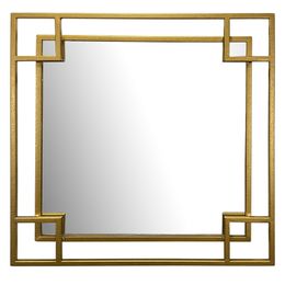 KADIMA DESIGN WANDSPIEGEL mit Rahmen Quadratisch Metall Eisen, Gold 60x3x60 cm