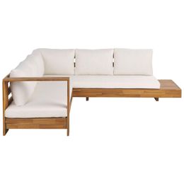 Beliani LOUNGE-SET 5-Sitzer hellbraun linksseitig Marettimo