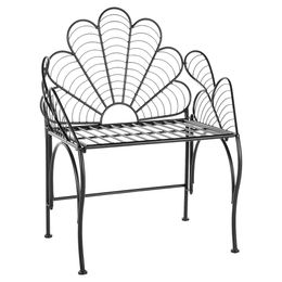Beliani GARTENSTUHL Metall schwarz Liguria
