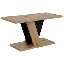 KAFFEETISCH 110x70x60 cm - Artisan Eiche Optik / Schwarz - INEY