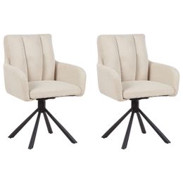 Beliani ESSZIMMERSTUHL 2er-Set Beige Sardoal