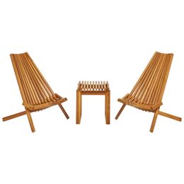Beliani BALKONSET 2-Sitzer Holz heller Holzfarbton Bellano