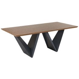Beliani ESSTISCH 200/100/75 cm Dunkelbraun, Schwarz Rechteckig Sintra