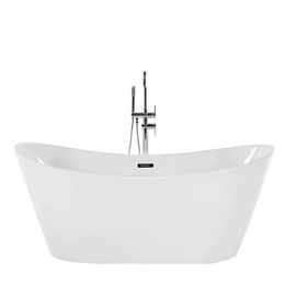 Beliani BADEWANNE FREISTEHEND 75x150x72 cm wei&szlig; Antigua