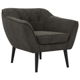 SESSEL PIRS - Dunkelgrau Velvet - Schwarze Beine