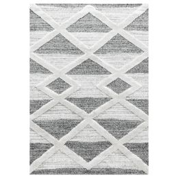 KADIMA DESIGN HOCHFLORTEPPICH EISACK, geometrisch, Florh&ouml;he 20 mm, Grau, 80 x 150 cm