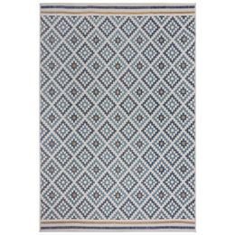 KADIMA DESIGN OUTDOORTEPPICH Waschbar FLEET, geometrisch, aus Polypropylen, Blau-Gelb, 120 x 170 cm