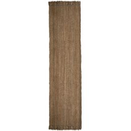 KADIMA DESIGN JUTETEPPICH wendbar ERME, einfarbig, Braun, 60 x 300 cm