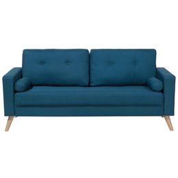 Beliani 2-SITZER-SOFA Polyester Blau Kalmar