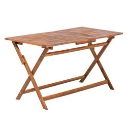Beliani GARTENTISCH 140/75 cm Massivholz Dunkler Holzfarbton Cento