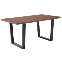 Beliani ESSTISCH 160/90/76 cm Dunkelbraun, Schwarz Rechteckig Austin