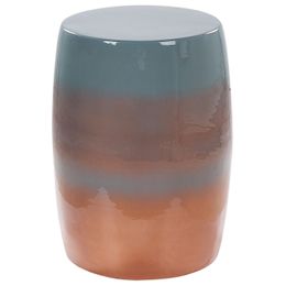 Beliani BEISTELLTISCH Metall goldbraun/blau rund 26 cm Fraguita