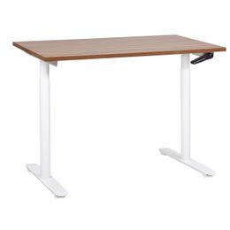 Beliani SCHREIBTISCH braunwei&szlig; 120/72 cm manuell h&ouml;henverstellbar Destin IV