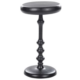 Beliani BEISTELLTISCH Aluminium schwarz rund 30 cm Atapo