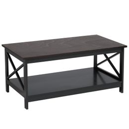 Beliani COUCHTISCH schwarz rechteckig 55/100 cm Foster