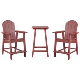 Beliani BISTRO-SET 2-Sitzer Rot Adirondack