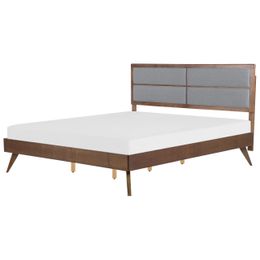 Beliani HOLZBETT 180/200cm Dunkler Holzfarbton Poissy