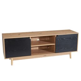 KADIMA DESIGN TV-LOWBOARD mit Eiche-Dekor, 2 T&uuml;ren, modern, Braun-Schwarz 150x40x55 cm