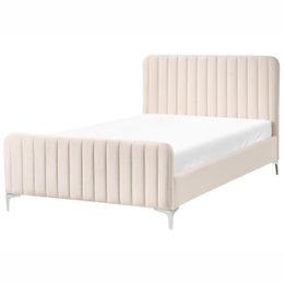 Beliani BETT mit Lattenrost 120/200 cm Hellbeige Lunan