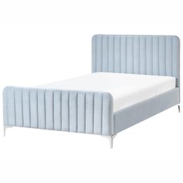 Beliani BETT mit Lattenrost 120/200 cm Hellblau Lunan
