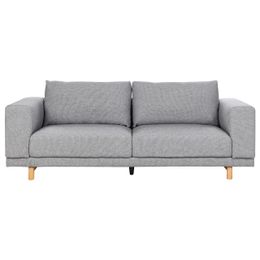 Beliani 3-SITZER-SOFA Polsterbezug Hellgrau Nivala