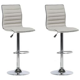 Beliani BARHOCKER 2er-Set Polsterbezug Beige Lucerne